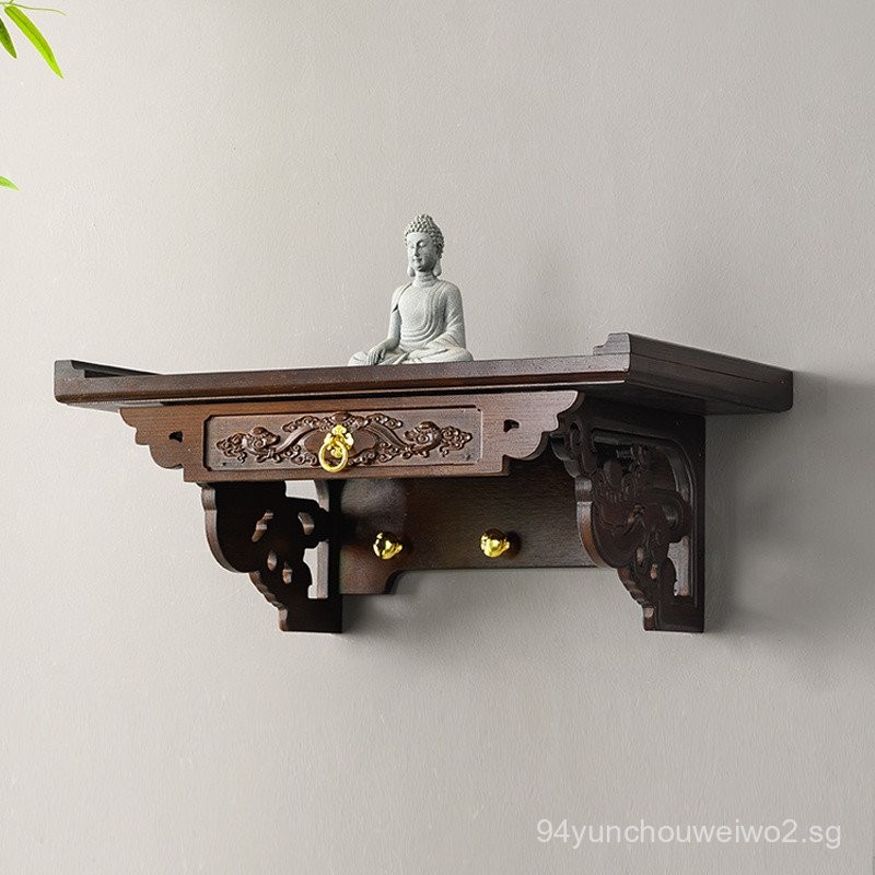Shrine Wall-Mounted Buddha Shrine Shelf God of Wealth Display Cabinet ...