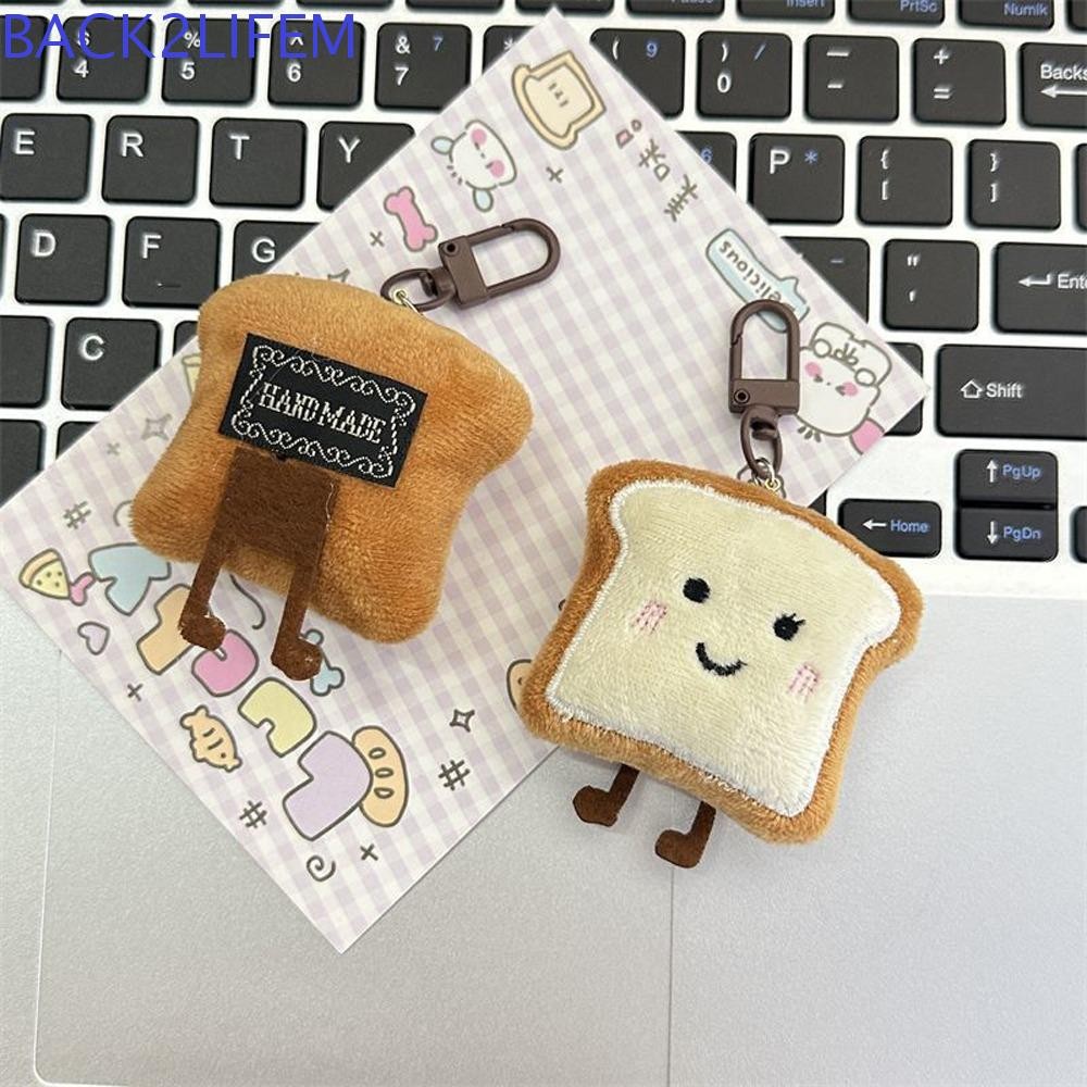 BACK2LIFEM Plush Bread Keychain, Toast Bread Charm Cute Key Chain ...