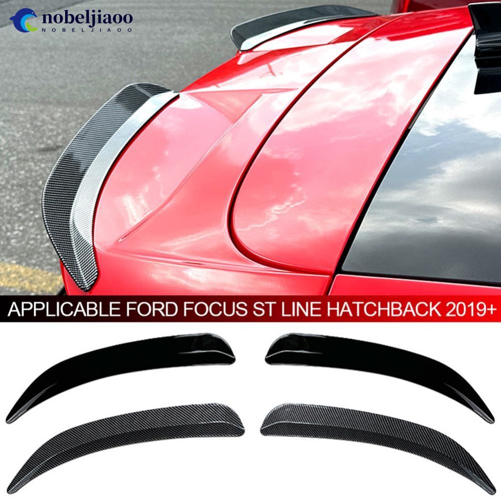 NOBELJIAOO 2Pcs Car Rear Spoiler Extension Lip Fins Spoiler Carbon ...