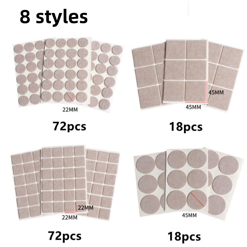 Thickness 3mm Self Adhesive Felt Chair Leg Pads Floor Scratch Protector ...