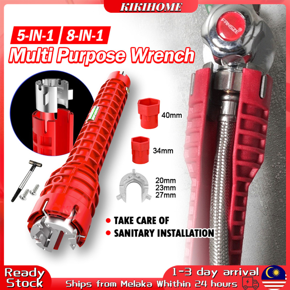 8-in-1/5-in-1 Multifunctional Wrench Tool Faucet Sink Plumbing ...