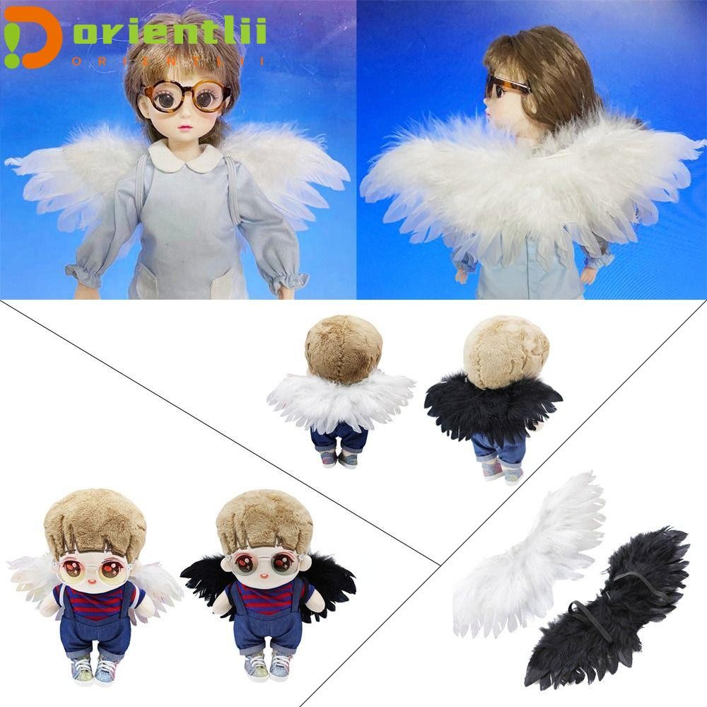 ORIENTLII Plush Labubu Doll Wing, DIY White Black Labubu Angel Wing ...