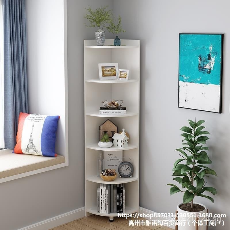 Simple Corner Living Room Floor Bookshelf Bookshelf Small Apartment ...