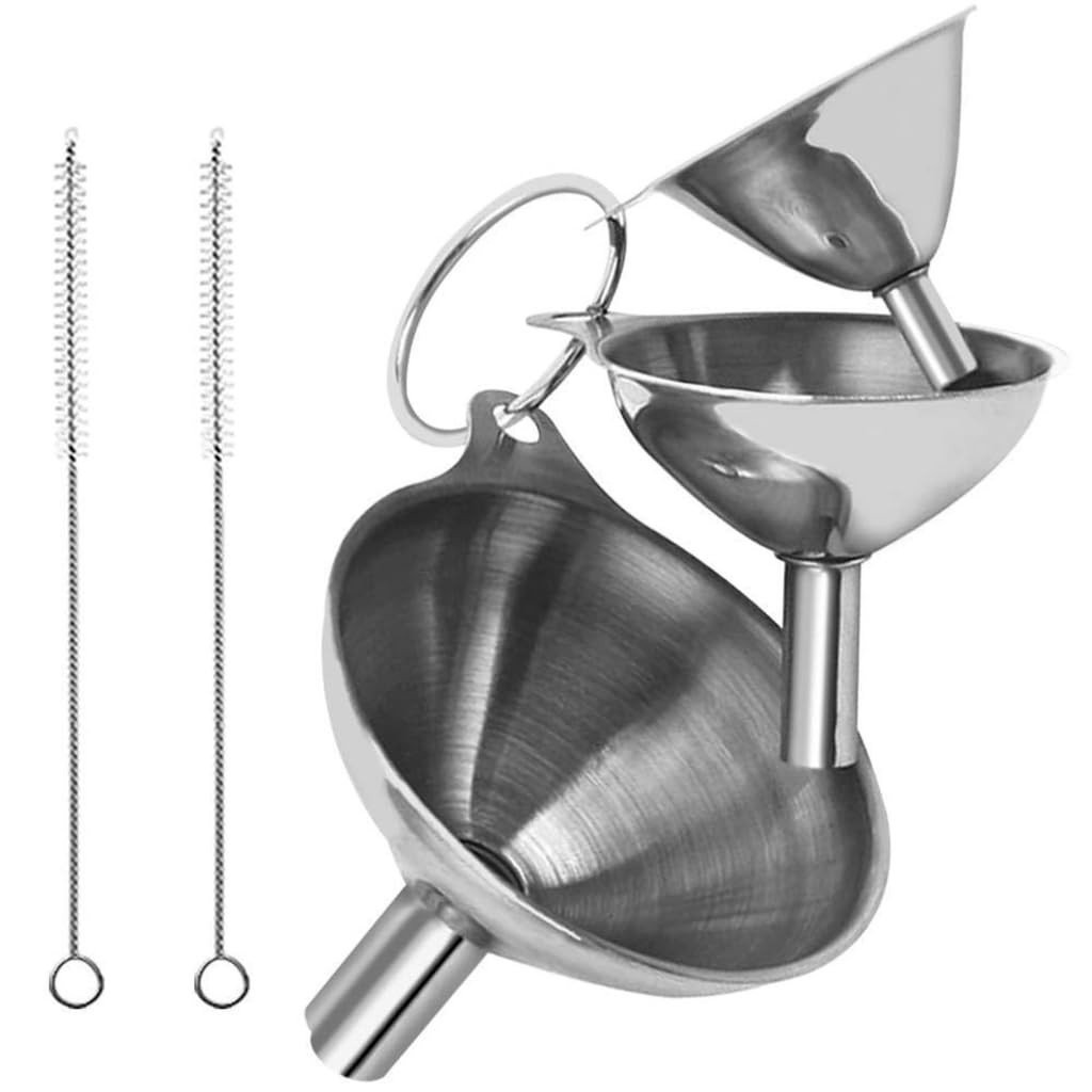 3Pcs Stainless Steel Kitchen Funnel Set，Food Grade Metal Funnel with ...