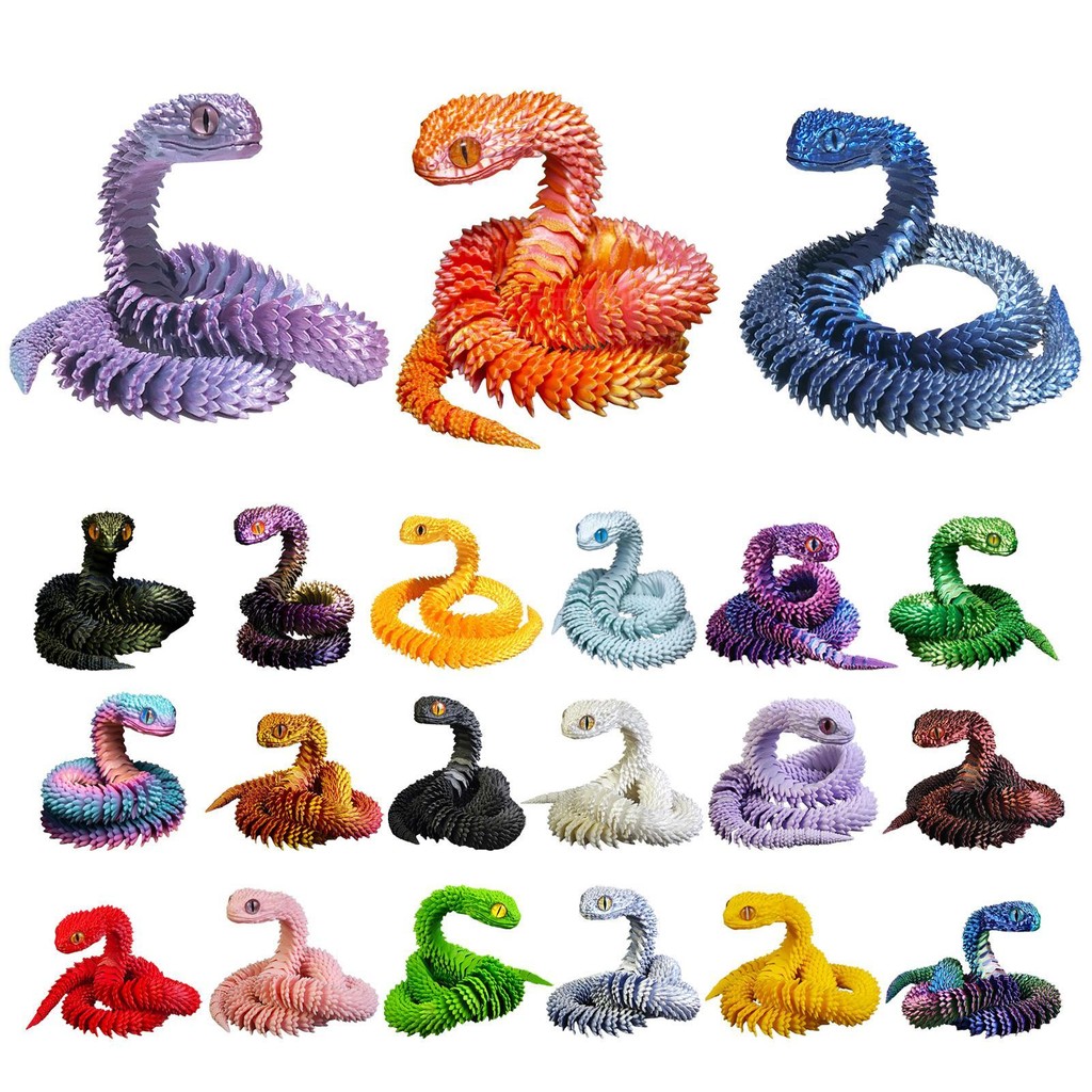 3D Printed Articulated Snake Articulated Flexible Fidget Toy Joint ...