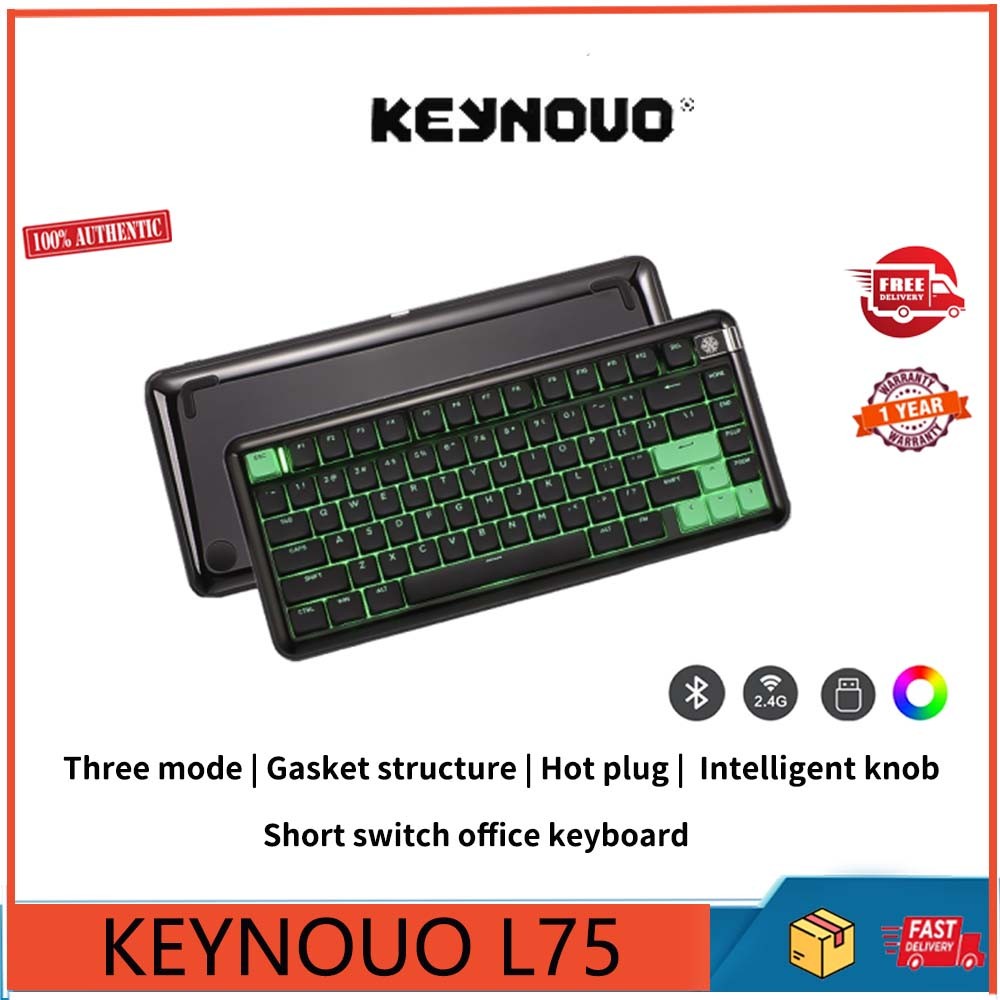 KEYNOUO L75 three mode low axis mechanical keyboard, Gasket, supporting ...