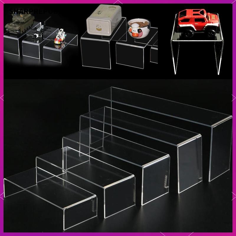 [Sharprepublic] Acrylic Display Stand, Clear Riser Shelf Showcase for ...