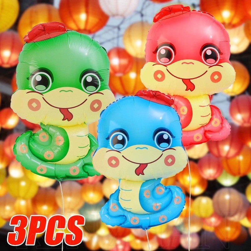 1/3pcs 2025 Zodiac Snake Baby Decorative Floating Balloon - Background ...