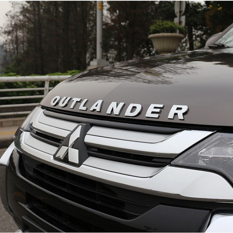 Mitsubishi Outlander Lettering Letter Hood Logo Emblem Metal lettered ...