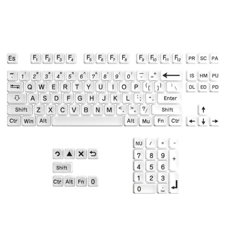 R* Black White Theme Keycaps PBT 113 Key XDA Profile Keycap Set with ...