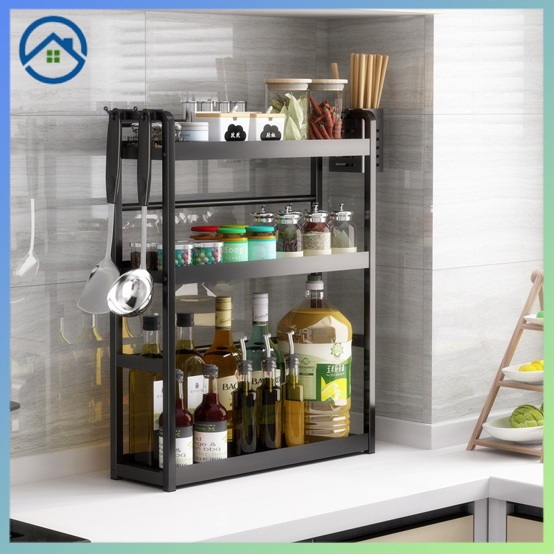 Kitchen storage rack table table top seasoning storage supplies multi ...