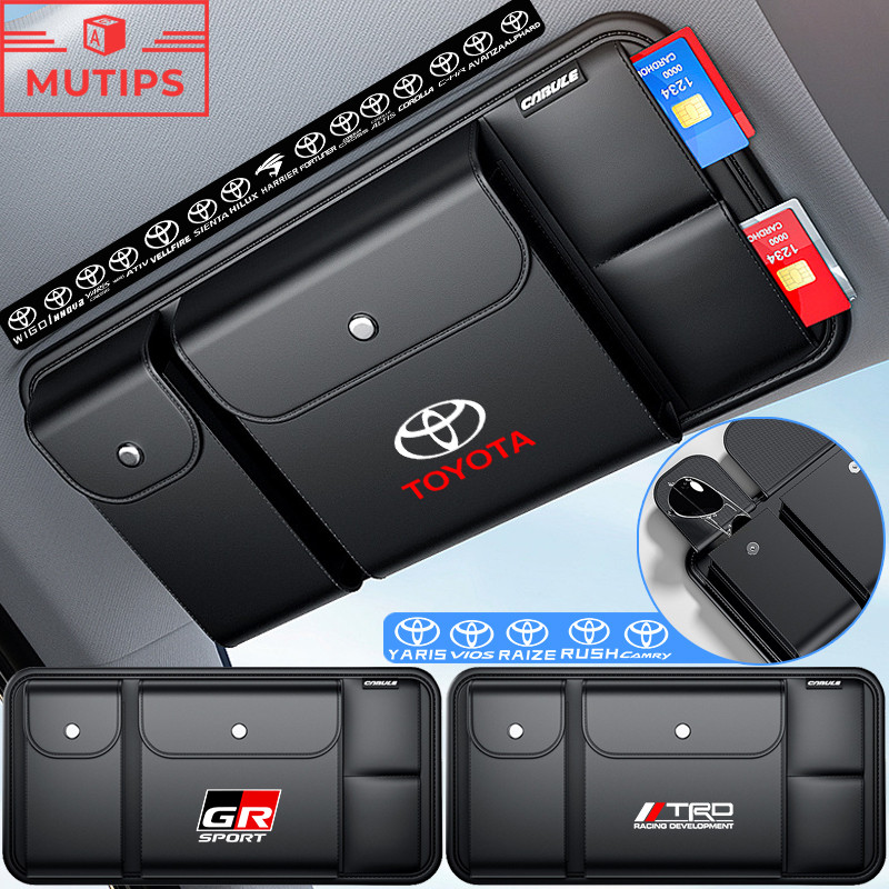 Toyota GR TRD Car Sun Visor Storage Bag Multi Function Glasses Clip ...
