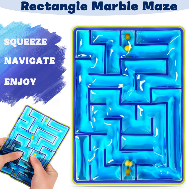 Rectangle Marble Maze Squeezing Bead Sensory Fidget Stress Relief Toys ...