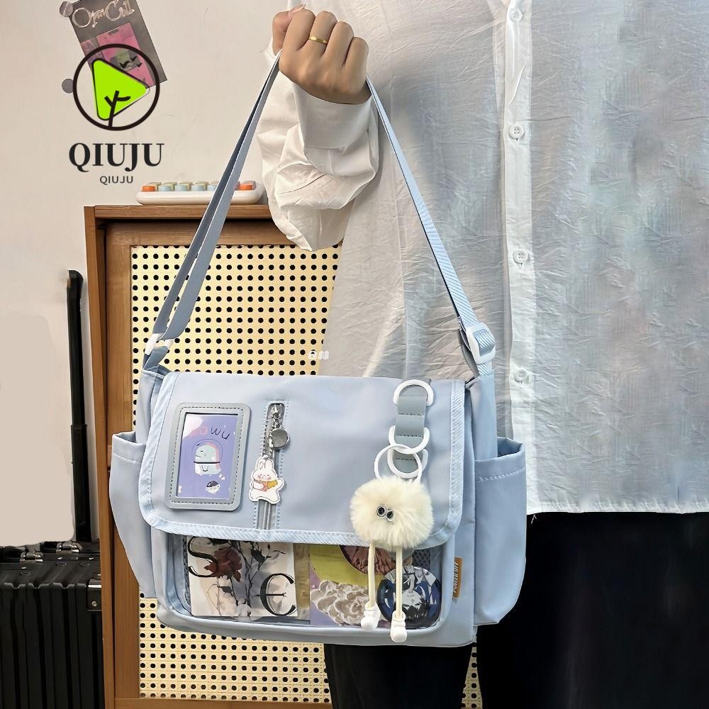 QIUJU Transparent Crossbody Bag, Lightweight Waterproof JK Ita Bag, Japanese Y2K DIY Display ...