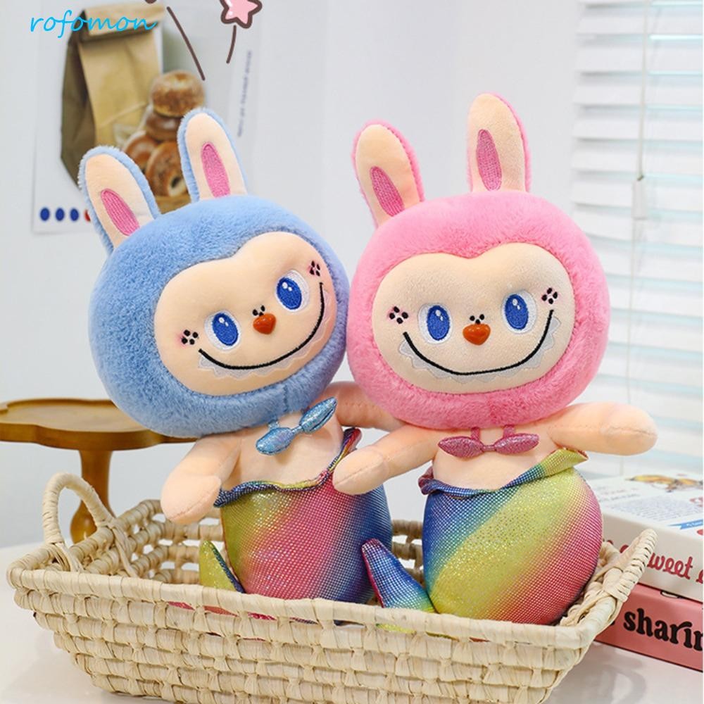 ROFOMON Mermaid Labubu Plush Doll, Big Eye Fish Tail Mermaid Labubu ...