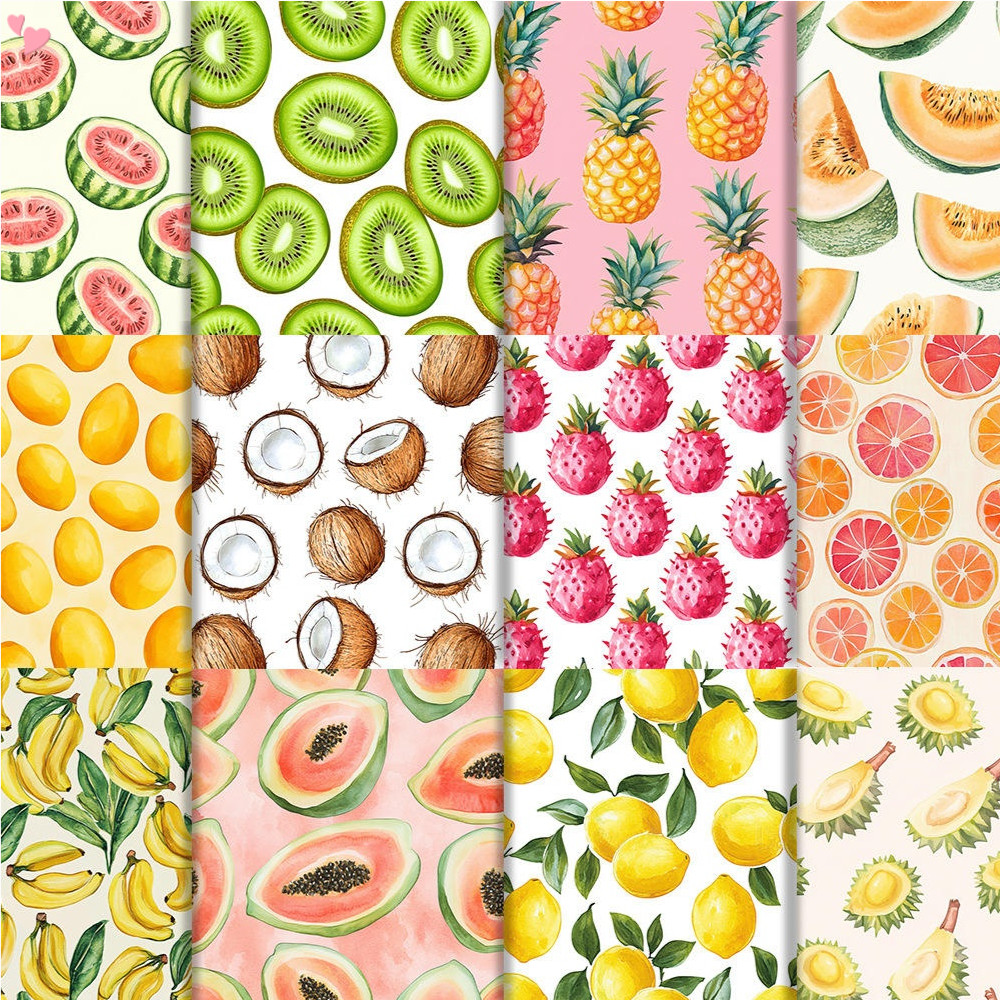 12 Sheets Fruit Wrapping Paper, Lemon Watermelon Tissue Paper Sweet ...