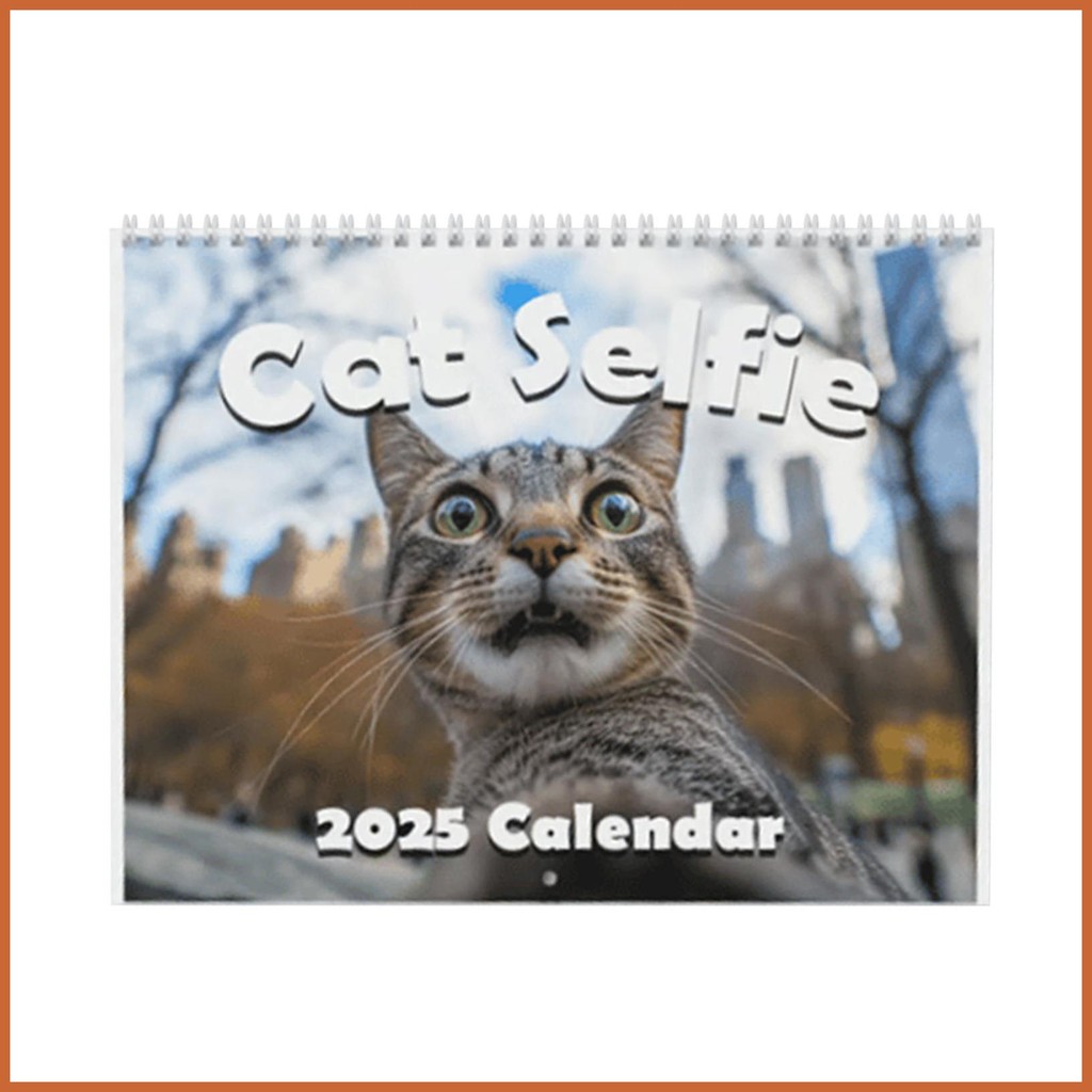 Cat Selfies 2025 Calendar Monthly Wall Calendar Spiral Bound 11x8.5inch ...