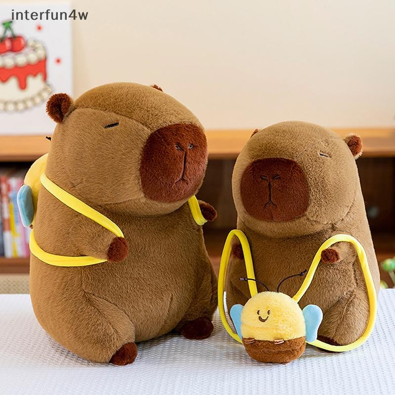 interfun4w 30/40cm Cute Bee Capybara Plush Toy Fluffy Soft Capybara ...