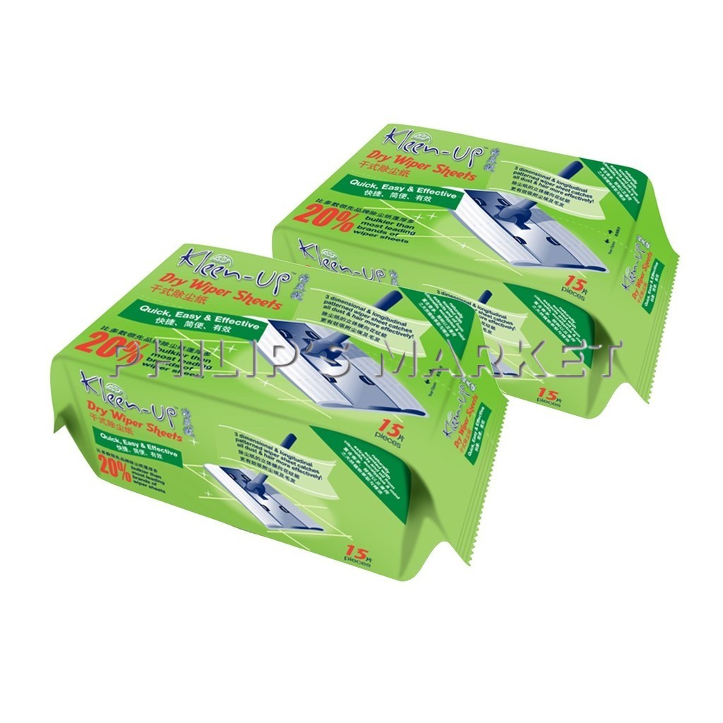 Kleen Up Wiper Dry Wiper Sheet Pack of 2 (2 x 15pcs) | Shopee Singapore