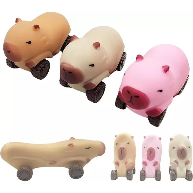 Capybara Squeeze Toy Car, Capybara Stress Toy with Wheels, Capybara ...