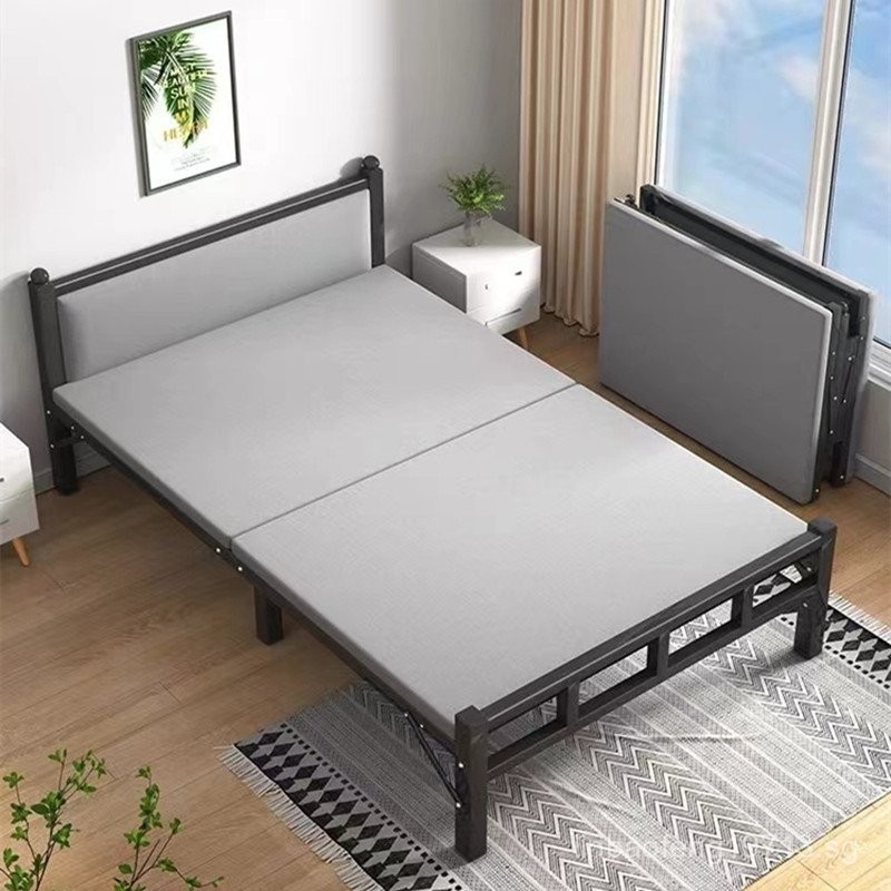 Folding Bed Single Bed Home Simple Portable Bed Rental Room Iron Bed ...