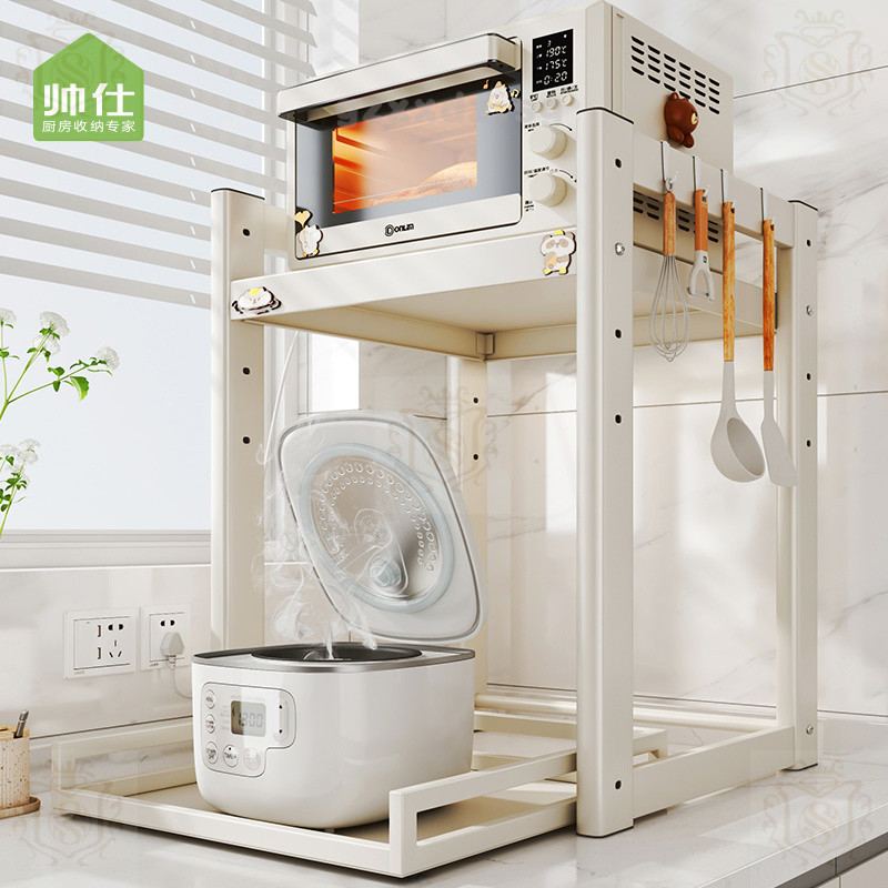 Electric Cooker Storage Rack Drawable Microwave Oven Shelf Countertop ...