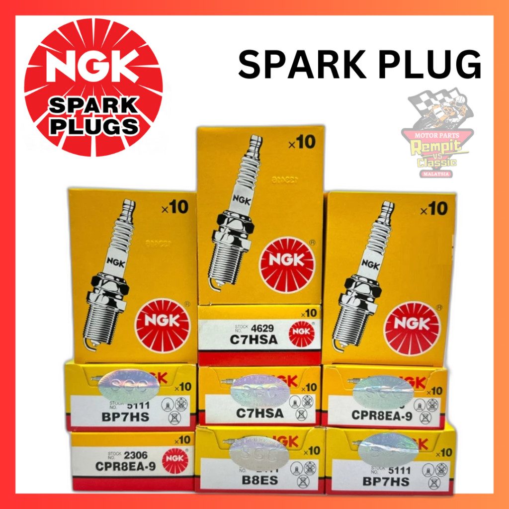 REMPIT NGK SPARK PLUG C7HSA BP7HS CPR8EA-9 B8ES EX5 KRISS C70 WAVE 125 ...