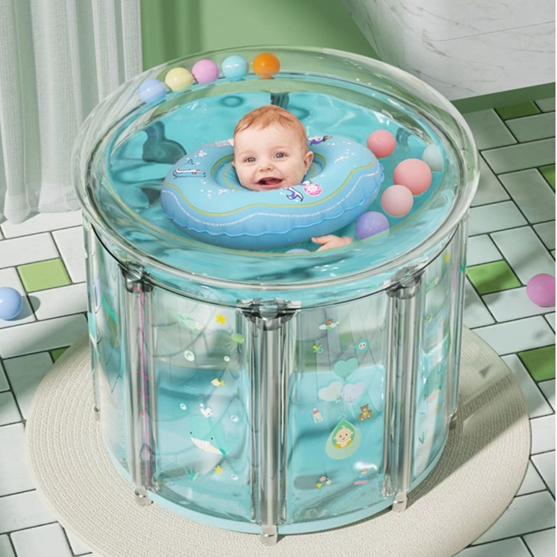 Transparent Baby Swimming Bucket With Inflatable Swimming Pool ...
