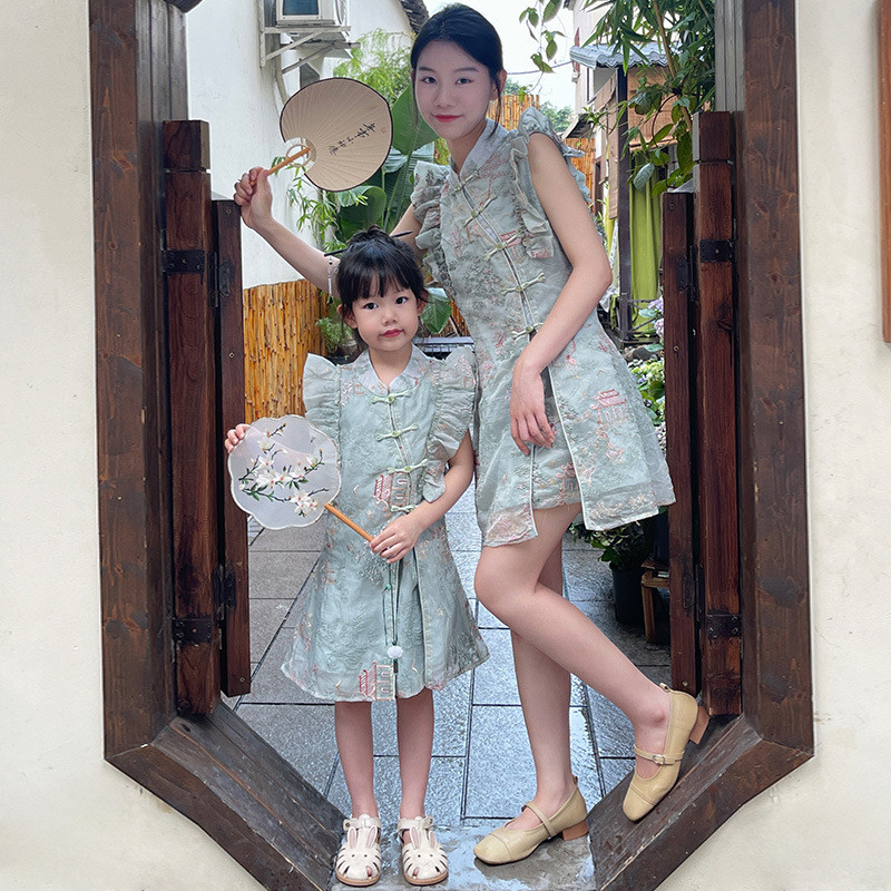 [Aurinko] Parent-Child Wear Cheongsam Girls Cheongsam Dress Hanfu ...