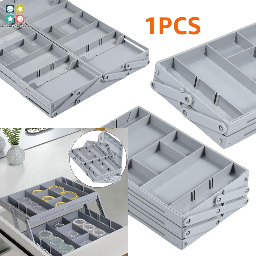2/3 Tier Collapsible Drawer Organizer Multi Level Drawer Organizer with ...