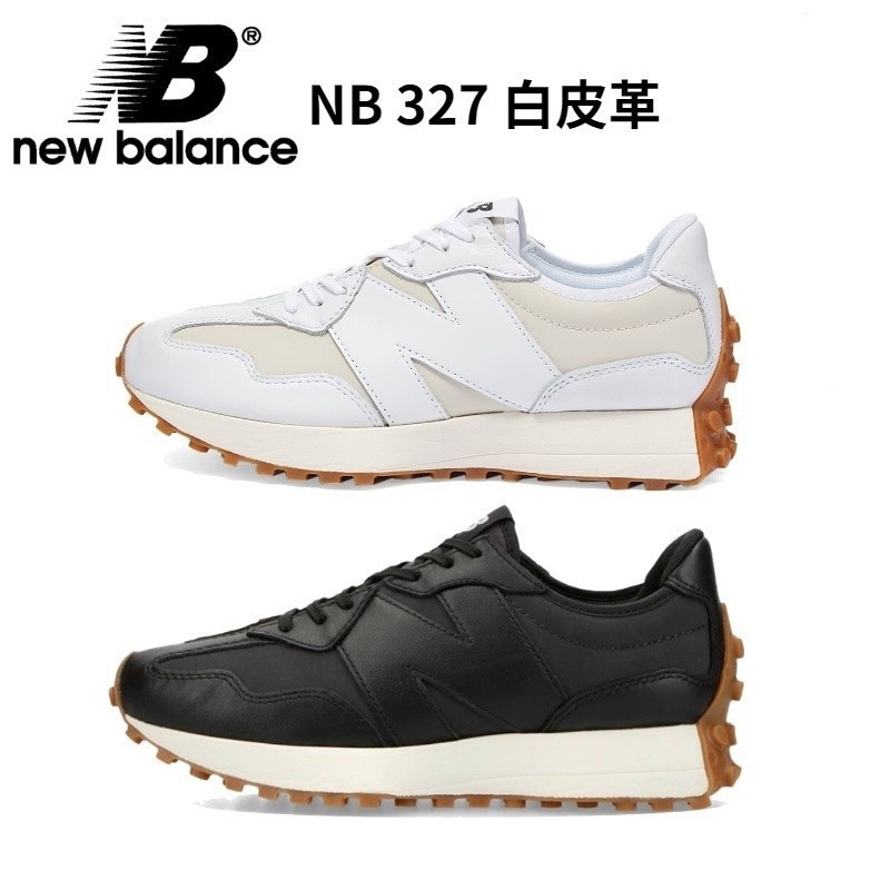NB 327 White black leather nb527 running shoes male female leisure ...