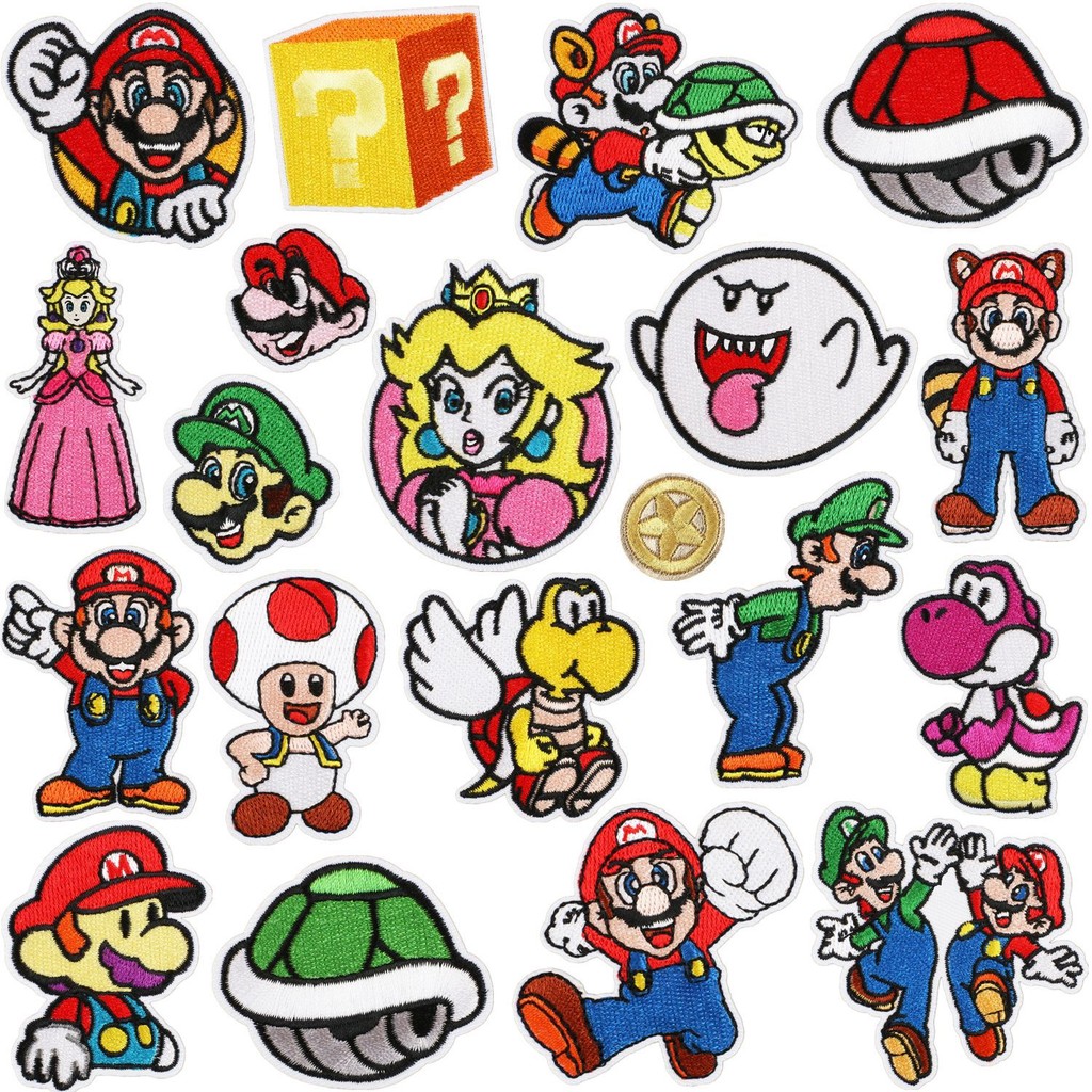 Iron Patch Super Mario Embroidered Cloth Patch Cartoon Game Character ...
