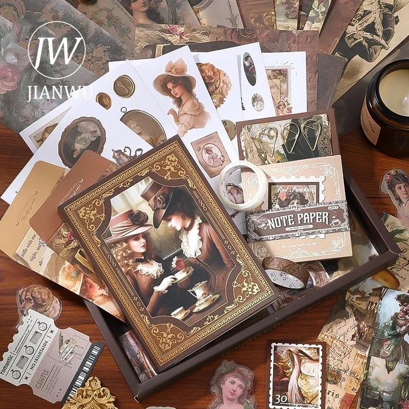JIANWU Retro Warm Mail Series Vintage Character Material Collage A6 ...