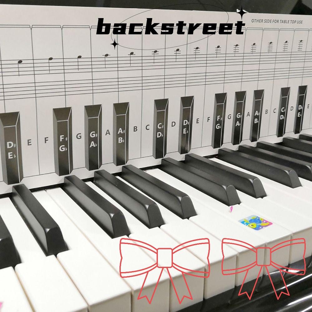 BACKSTREET Piano Training Stickers, Removable Reusable Keyboard Note ...