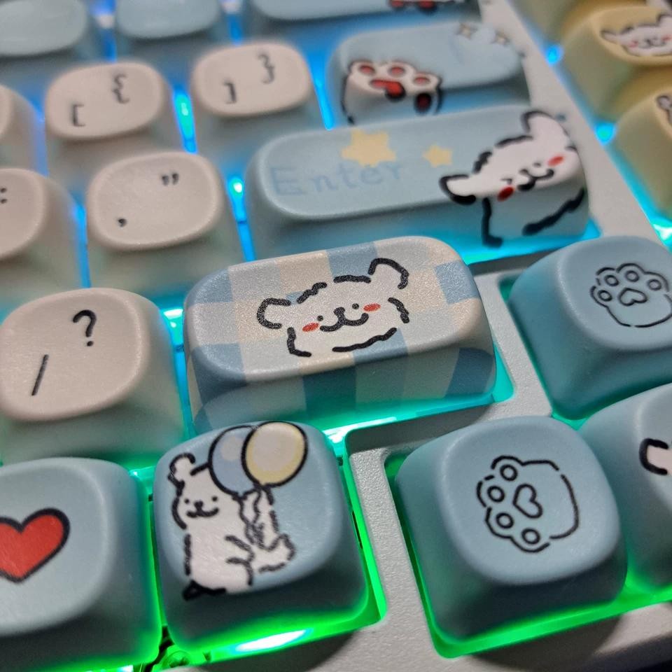 Line Puppy Keycap MOA Profile 135 Keys PBT Dye Sublimation Wooting MAD ...