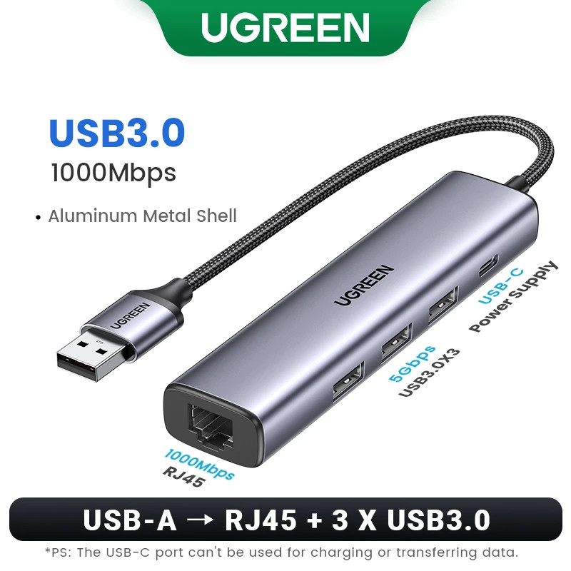 UGREEN Usb Ethernet Adapter RJ45 Lan 1000Mbps Usb Hubs For Laptop ...