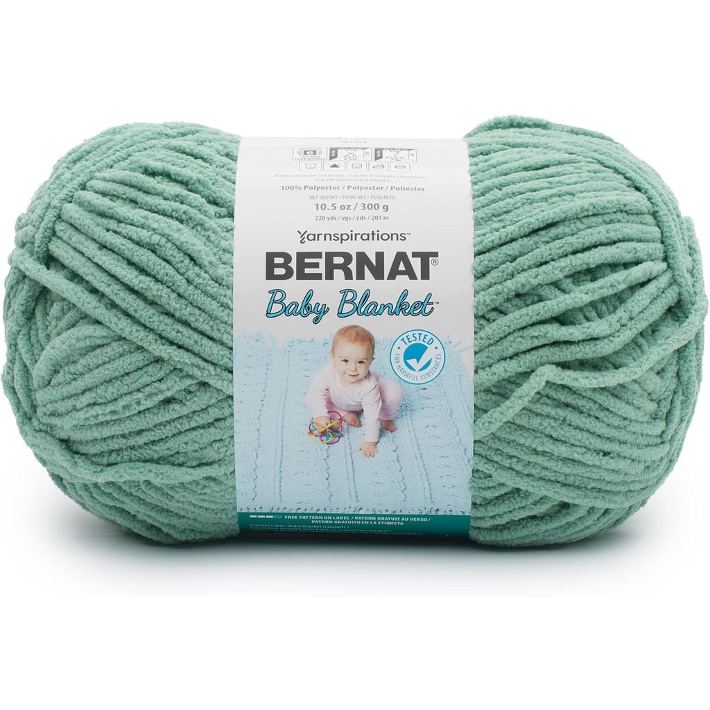 [sgstock] Bernat BABY BLANKET BB Misty Jungle Green Yarn - 1 Pack of 10 ...