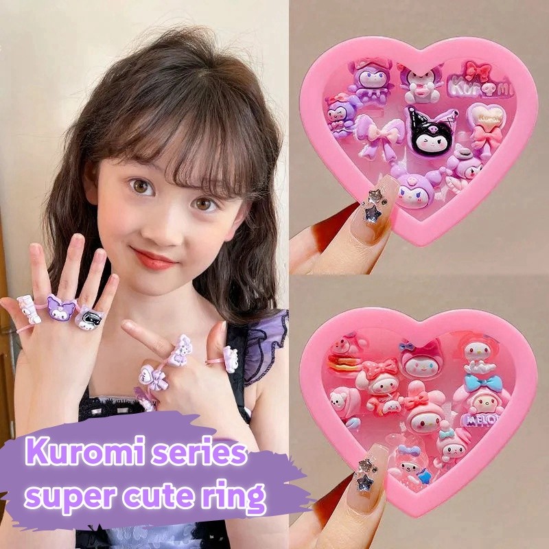 Sanrio Girls' Kids Ring Accessories Cute Small Rings Kuromi Children's ...