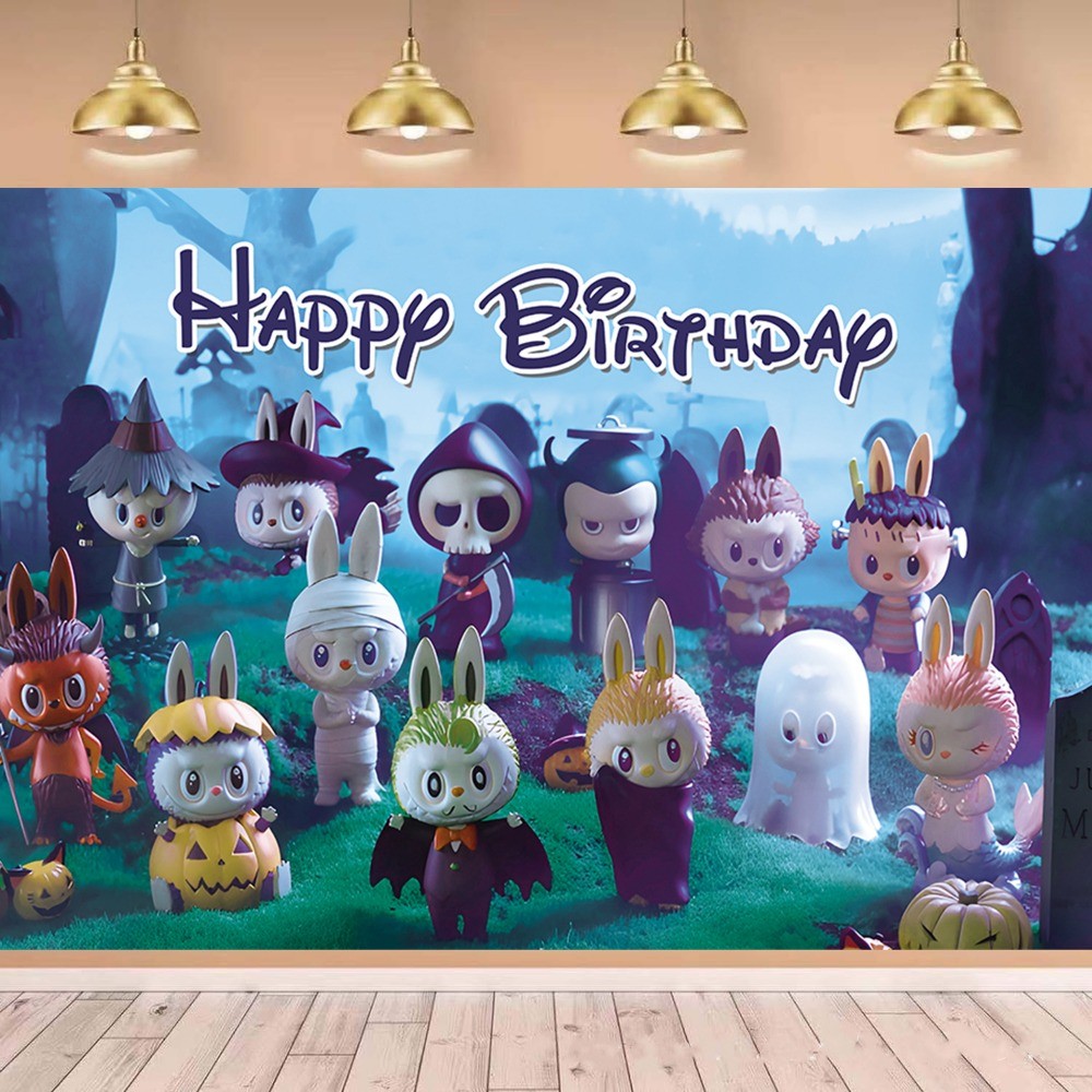 Labubu Backdrop Party Decor Kids Birthday Photography Background Event ...