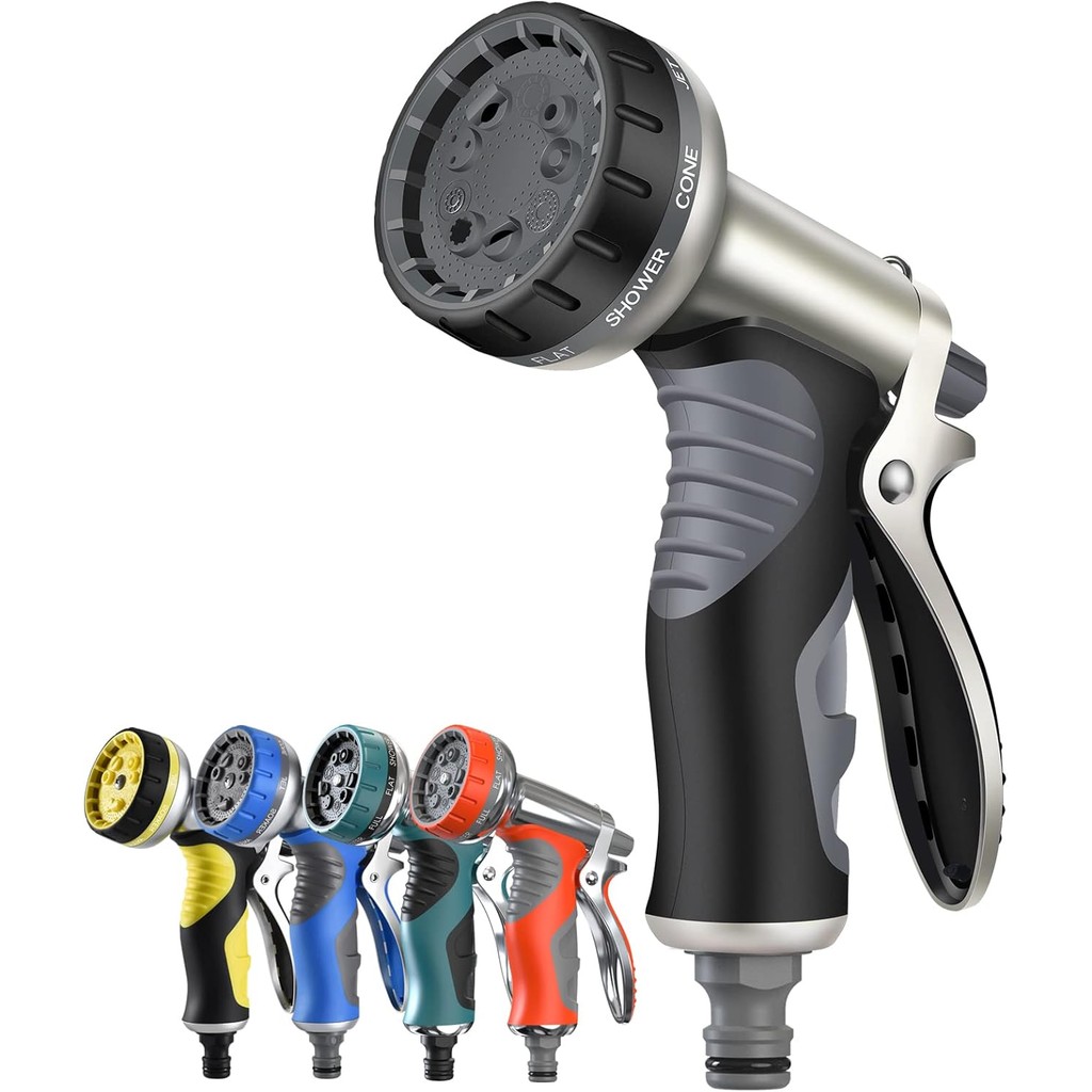 Upgraded Hose Pipe Spray Gun, Heavy Duty Metal Garden Hose Spray Gun,9 ...
