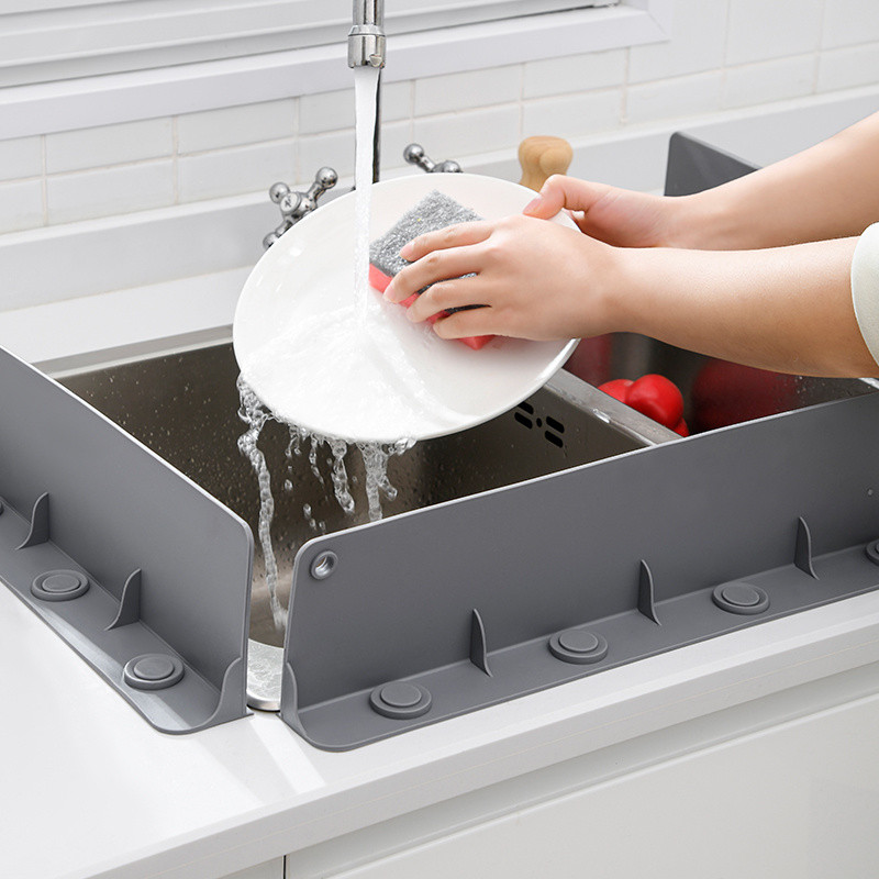 Kitchen Sink Water Retaining Plate Silicone Pool Wash Basin Splash ...