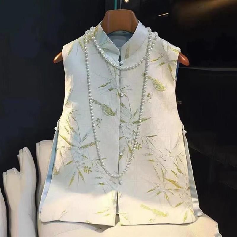 Improved Stand-Up Collar Cheongsam Vest Chinese Style Ancient Top ...