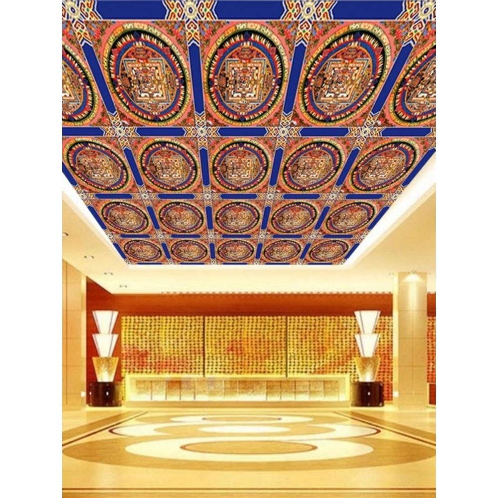 Tibetan Mandala Ceiling Wallpaper Thangka Wallpaper Wall Cloth Large ...
