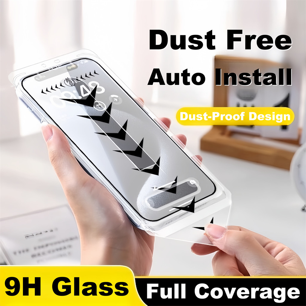 Quick Install Tempered Glass for IPhone 11 12 13 14 15 16 Pro Max Plus ...