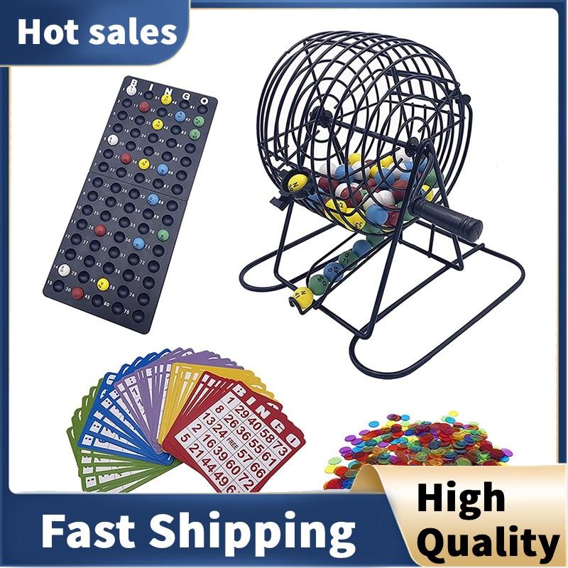Deluxe Bingo Game Set with 6 Inch Bingo Cage, Bingo Master Board,75 ...