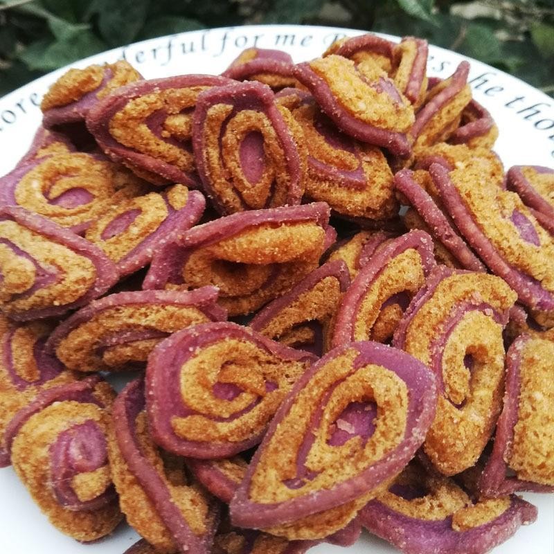 Purple Sweet Potato Sesame Cat Ears Snacks Bulk Crispy Cat Crisp ...