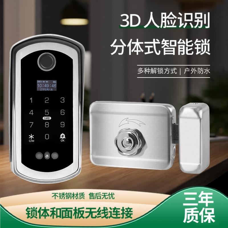 Courtyard3D Face Recognition Smart Lock Split Chinese-English Graffiti ...