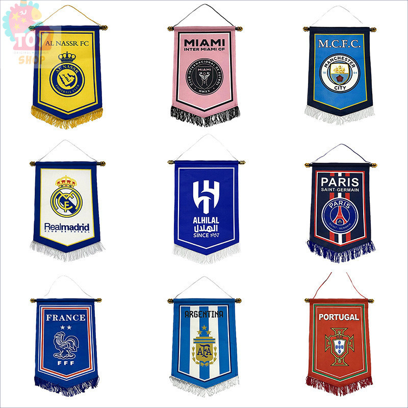 Football Club Double-Sided Composite Material Pentagonal Hanging Flag ...