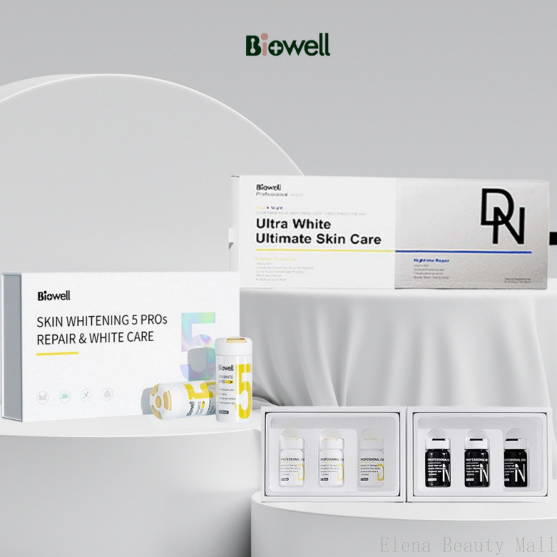 【SG Beauty Mall】Biowell Skin Whitening 5 Pros Repair & White Care + Day+Night Ultra White ...