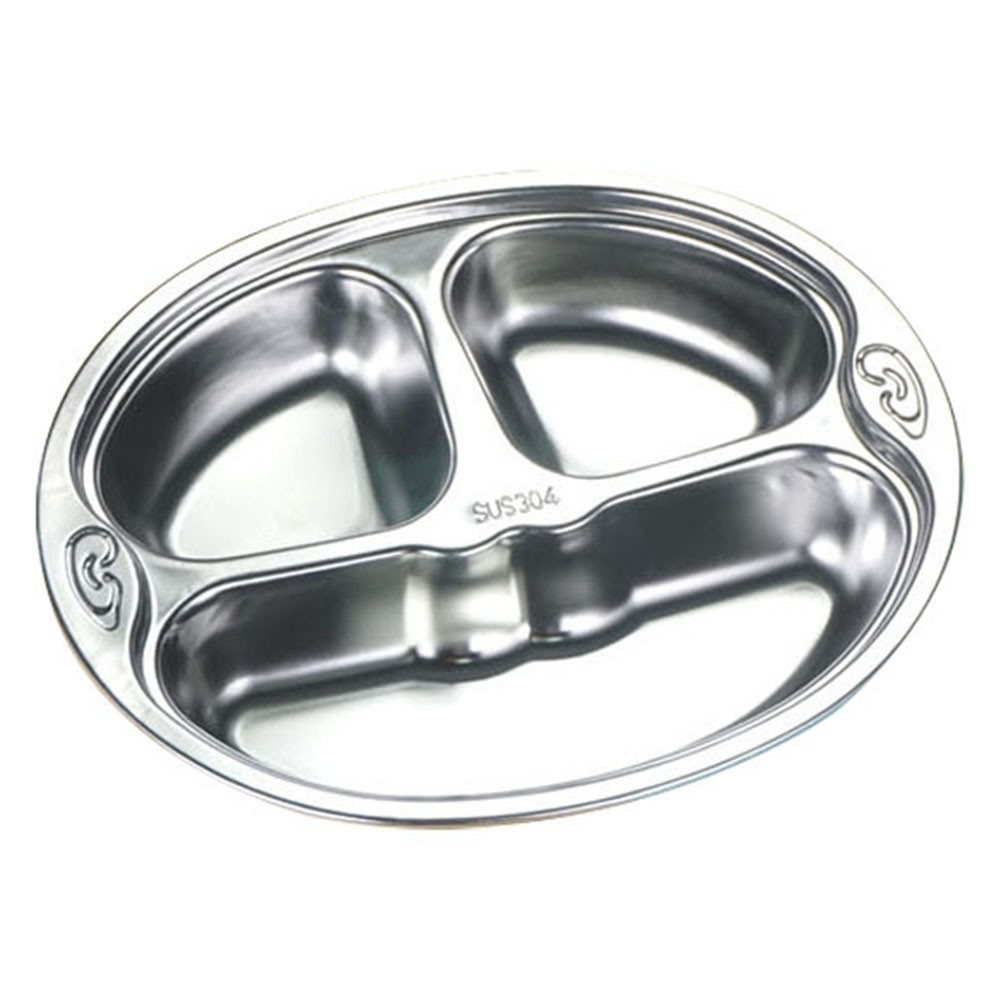 【COLORFUL】Sturdy Stainless Steel Food Plate with Dividers Enjoy a ...